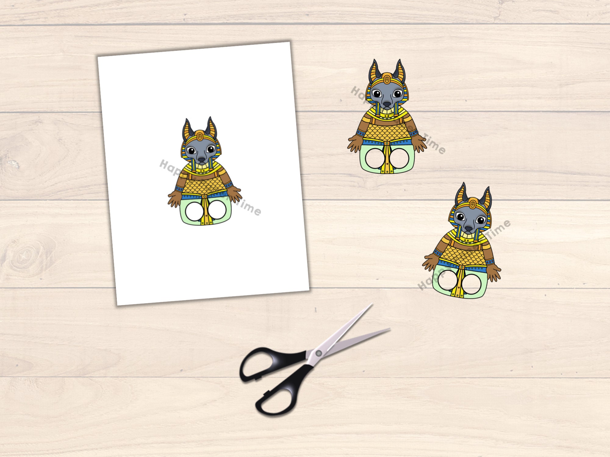 Anubis Paper Craft Printable Ancient Egypt Finger God Puppet Kids Craft ...