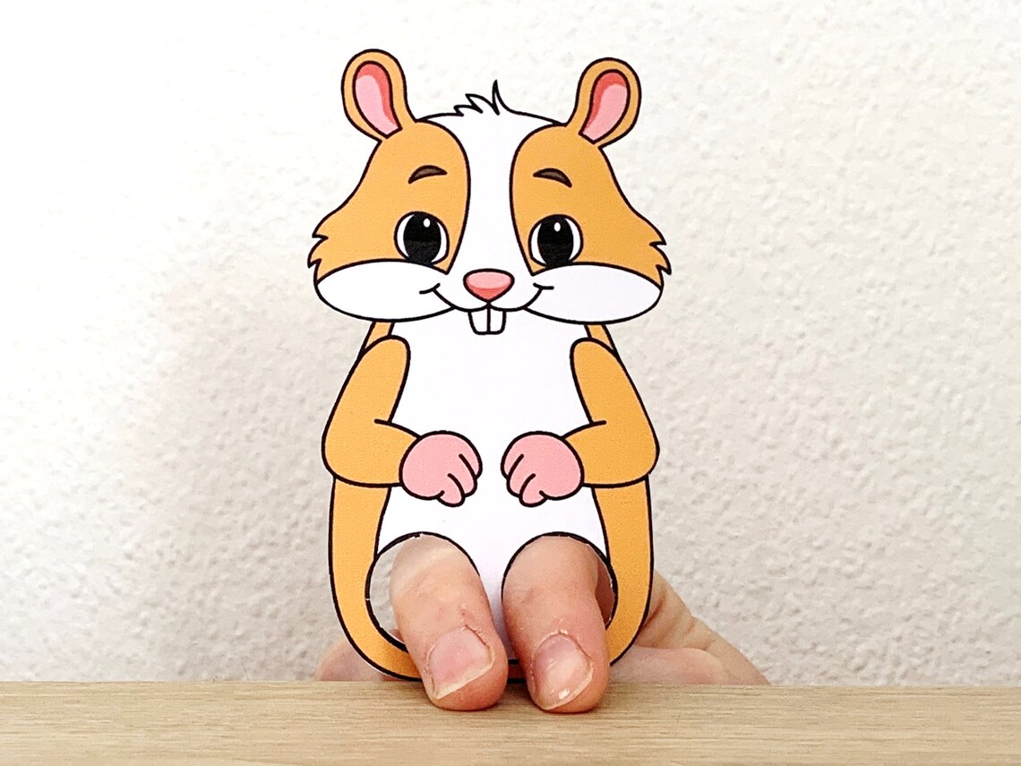 Hamster Paper Craft Printable Pet Animal Finger Puppet Guinea - Etsy
