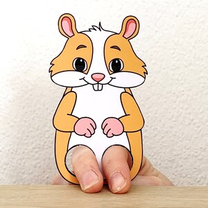 Hamster Paper Craft Printable Pet Animal Finger Puppet Guinea Pig ...