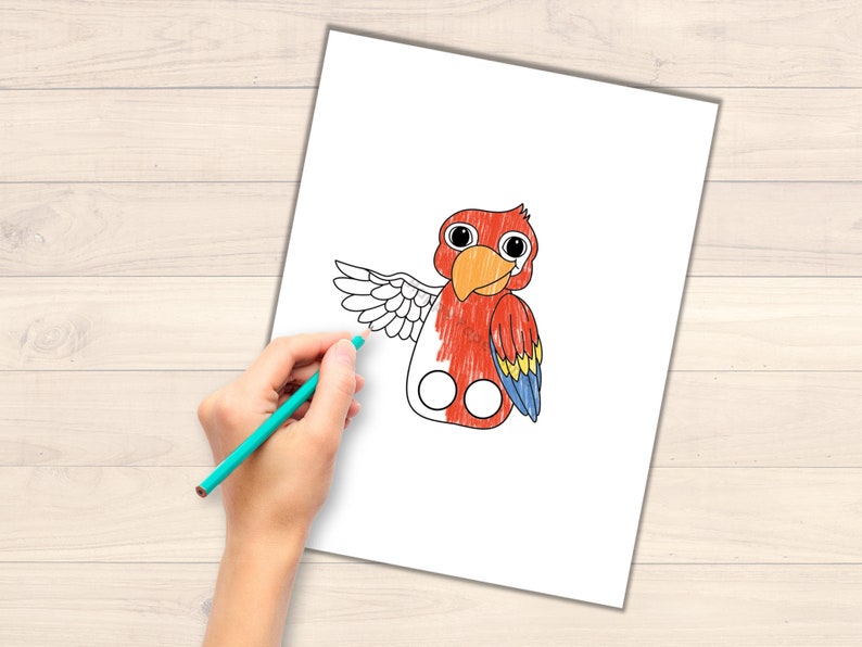 Parrot Paper Craft Printable Pet Animal Finger Puppet Bird - Etsy