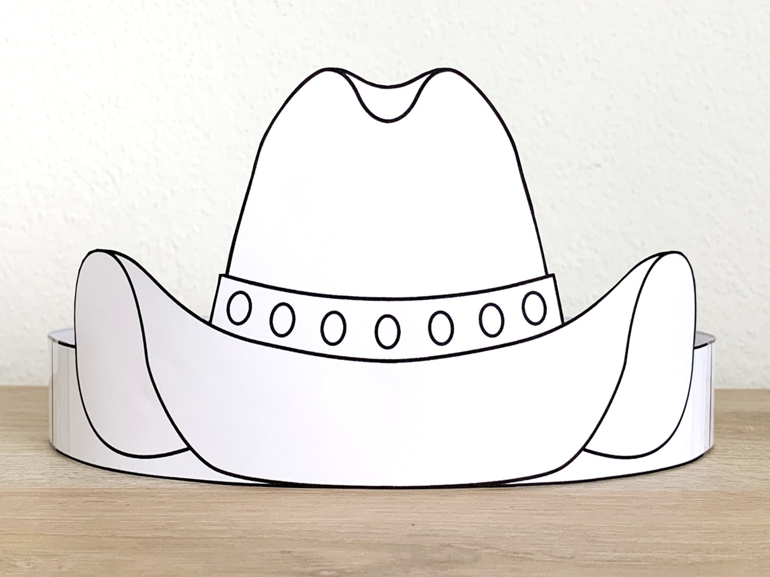 Cowboy Hat Paper Crown Party Coloring Printable Kids Craft - Etsy