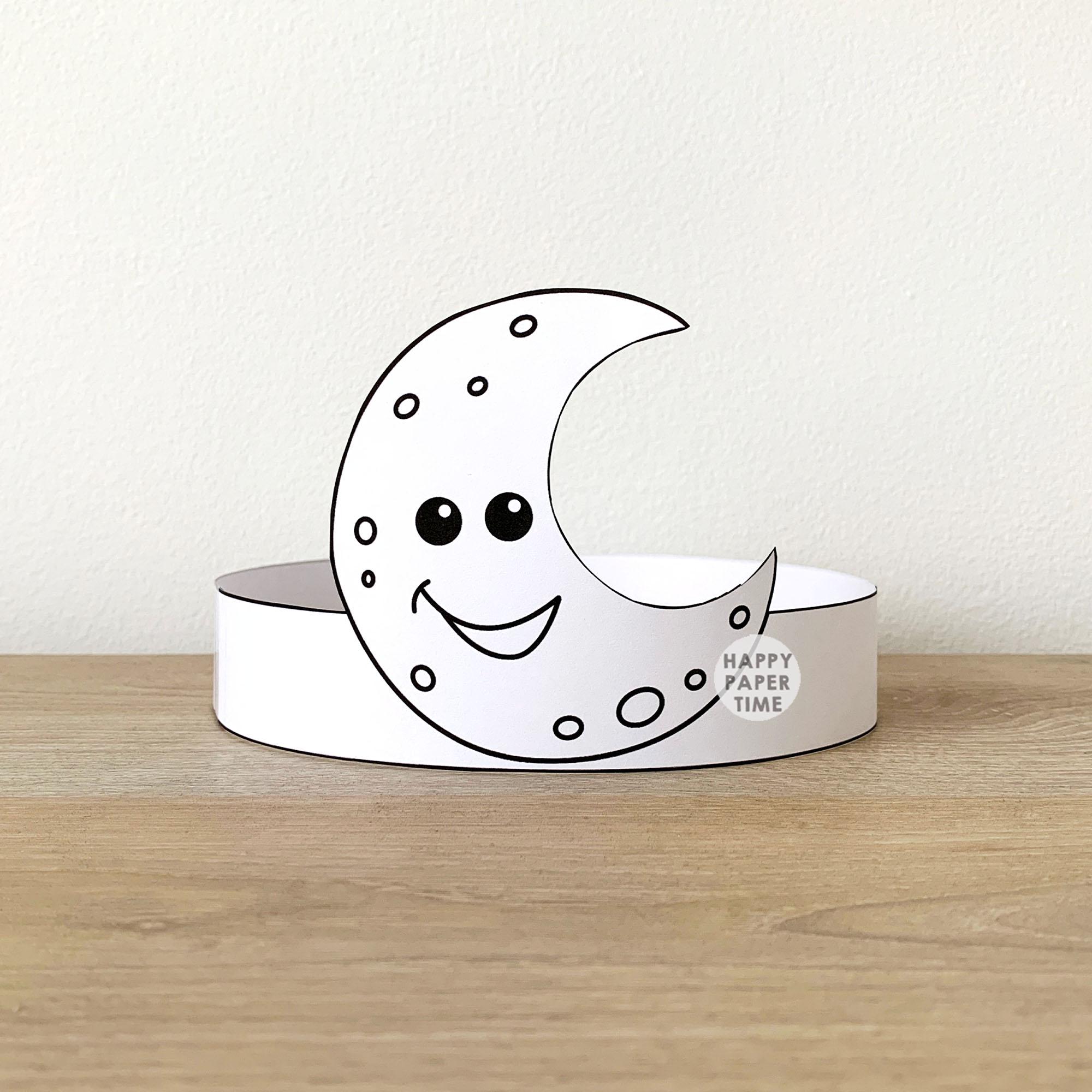 Moon Paper Headband Crown Craft Activity Astronomy Printable Kids ...