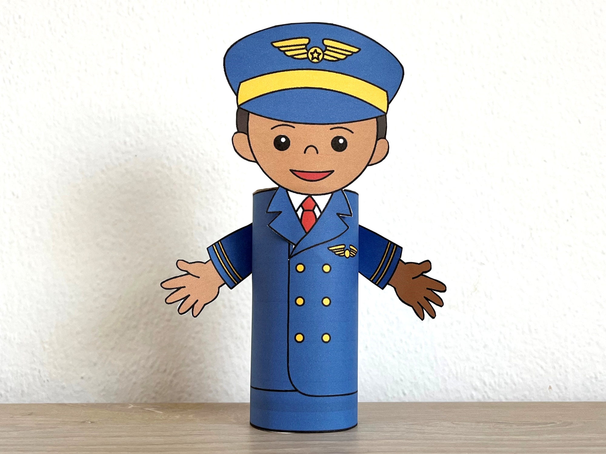 Pilot Toilet Paper Roll Craft Airline Party Coloring Printable ...