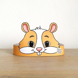 Hamster Paper Crown Headband Pet Animal Printable Kids Craft Rodent ...