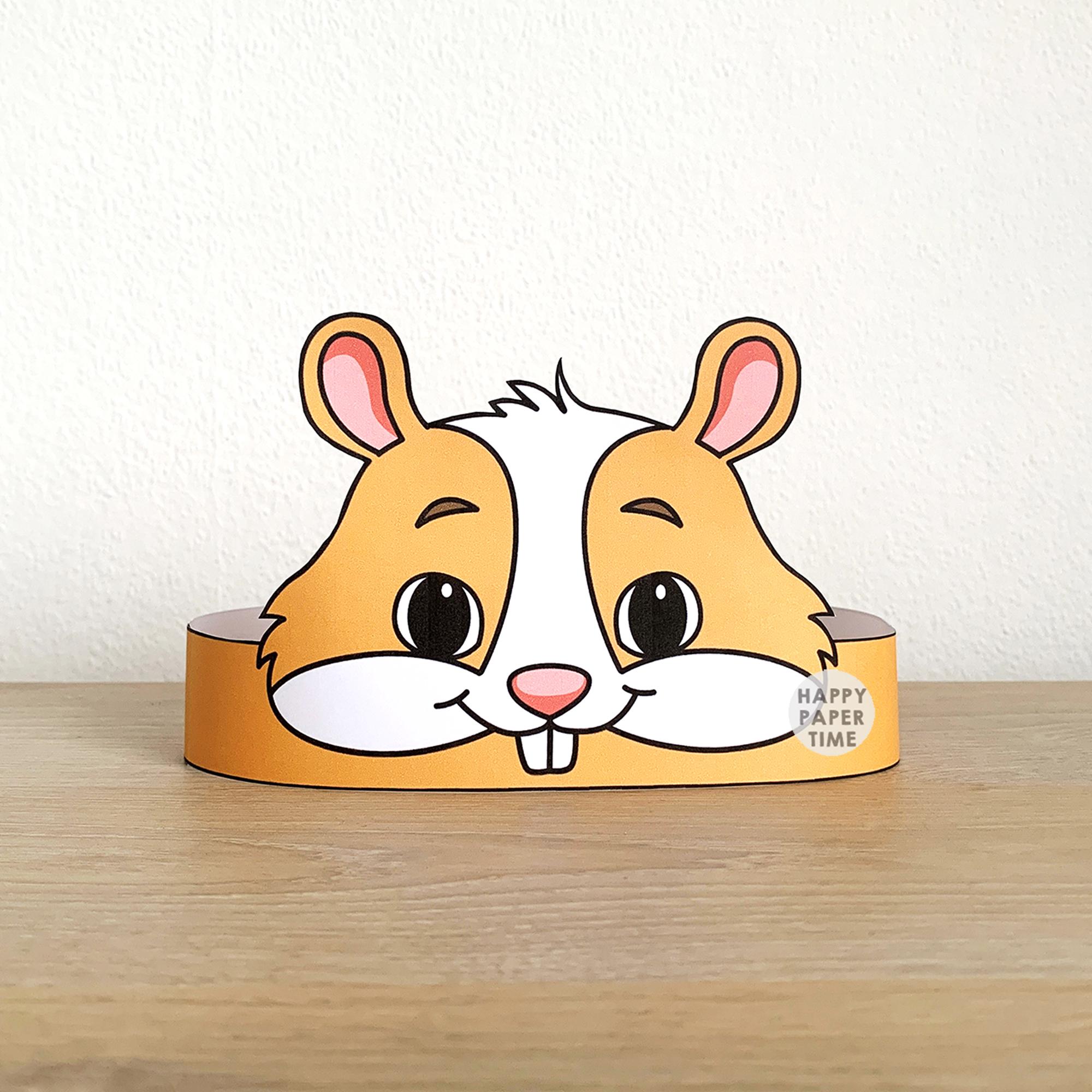 Hamster Paper Crown Headband Pet Animal Printable Kids Craft Rodent ...