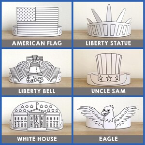 American Symbols Paper Crowns Flag 4th of July Patriotic Printable DIY ...