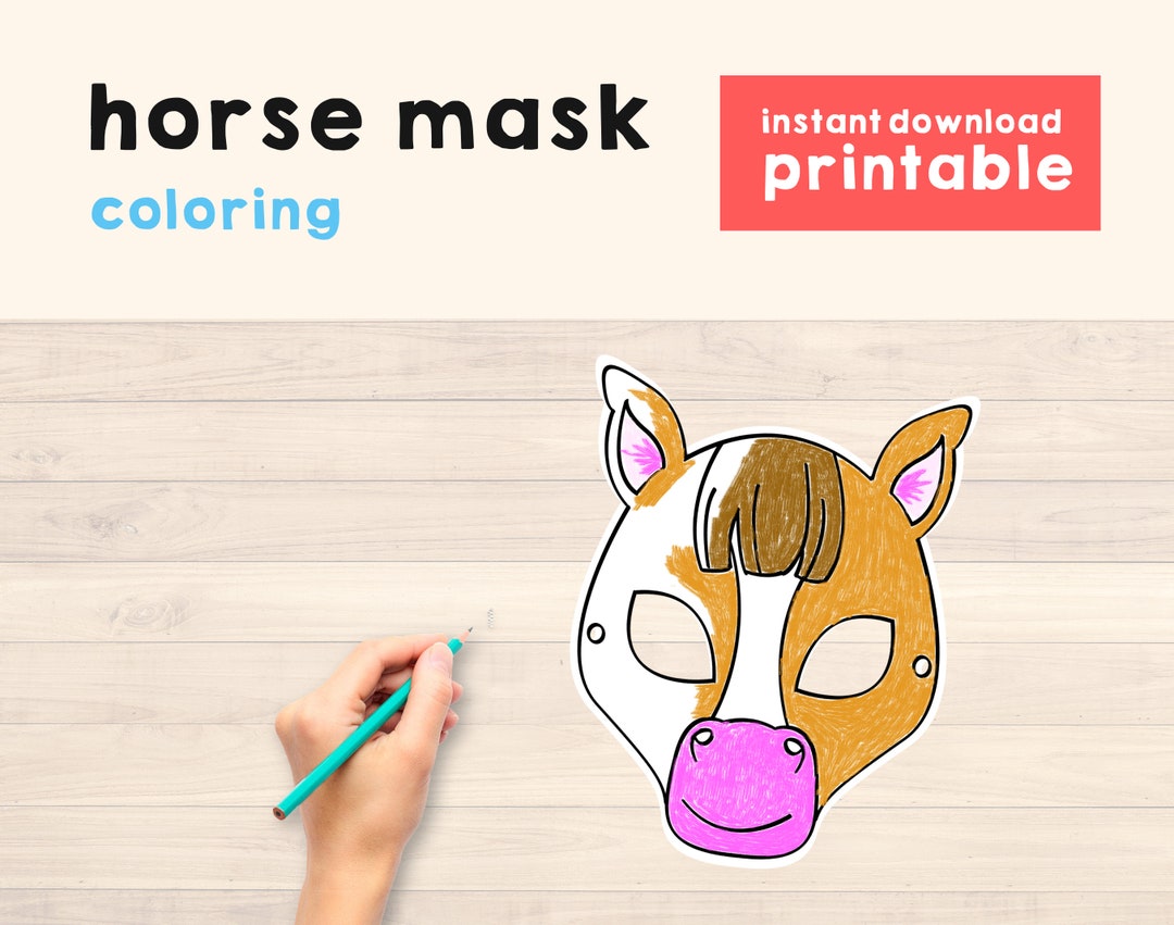Horse Mask Animal Mask Party Favor Pony Mask Pony Printable Horse Mask ...