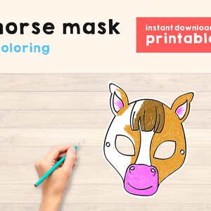 Horse Mask Animal Mask Party Favor Pony Mask Pony Printable Horse Mask ...