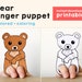 Bear Paper Craft Printable Woodland Animal Finger Puppet Kids Craft ...