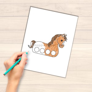 Horse Paper Craft Printable Pony Farm Animal Finger Puppet Pretend Play ...