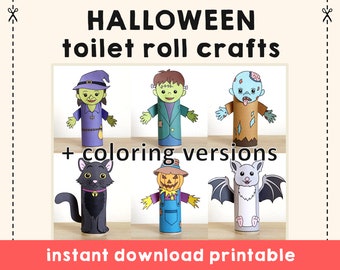 Halloween Toilet Paper Roll Craft Printable - Etsy