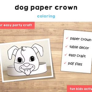 Dog Paper Crown Headband Pet Animal Coloring Printable Kids Craft Puppy ...