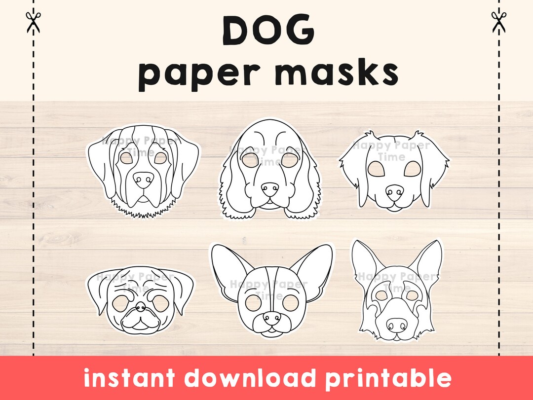 Dog Masks Printable Chihuahua German Shepherd Golden Retriever Saint ...