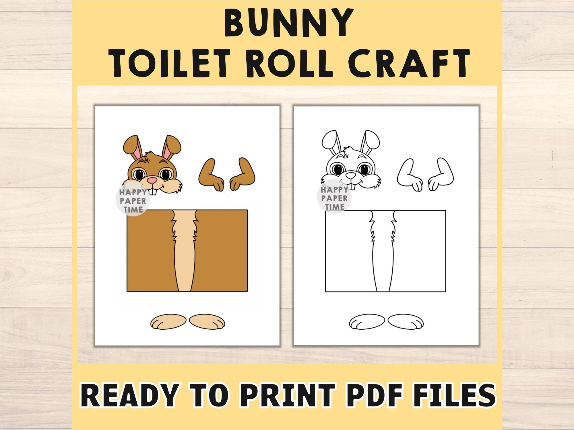 Bunny Toilet Paper Roll Craft Rabbit Pets Easter Party Coloring ...