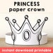 King Paper Crown Template Fantasy Medieval Party Headband Coloring ...
