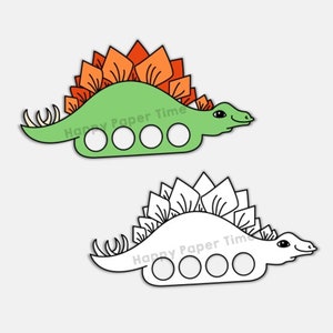 Dinosaur Stegosaurus Paper Craft Printable Finger Puppet Kids Craft ...