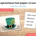 Leprechaun Hat Paper Crown Headband St Patrick's Day Party Coloring ...