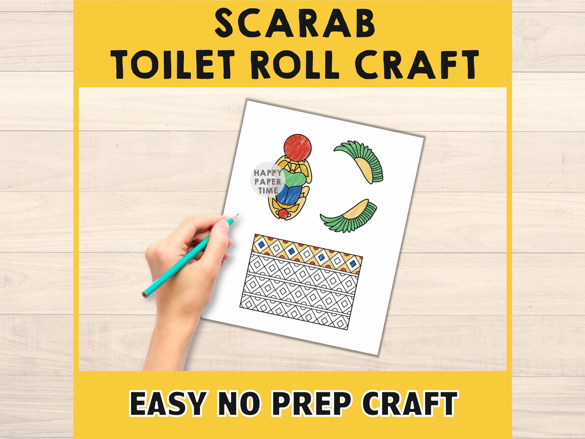 Scarab Toilet Paper Roll Craft Ancient Egypt Party Coloring Printable ...