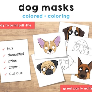 Dog Masks Printable Chihuahua German Shepherd Golden Retriever Saint ...
