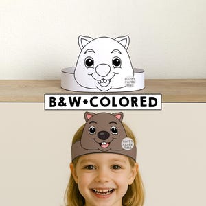 Wombat Paper Crown Australian Animal Template Coloring Activity ...