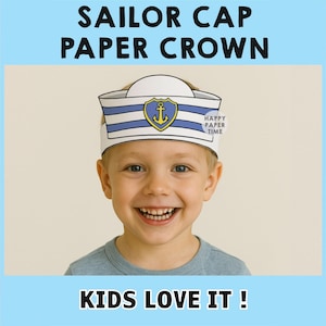 Sailor Hat Cap Paper Crown Party Printable Kids Craft Sea Costume ...