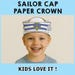 Sailor Hat Cap Paper Crown Party Printable Kids Craft Sea Costume ...