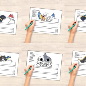 Pirate Paper Crowns Pirate Captain Parrot Shark Printable Costume DIY ...