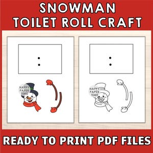 Snowman Toilet Paper Roll Craft Christmas Party Coloring Printable ...