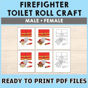 Firefighter Toilet Paper Roll Craft Fireman Party Coloring Printable ...