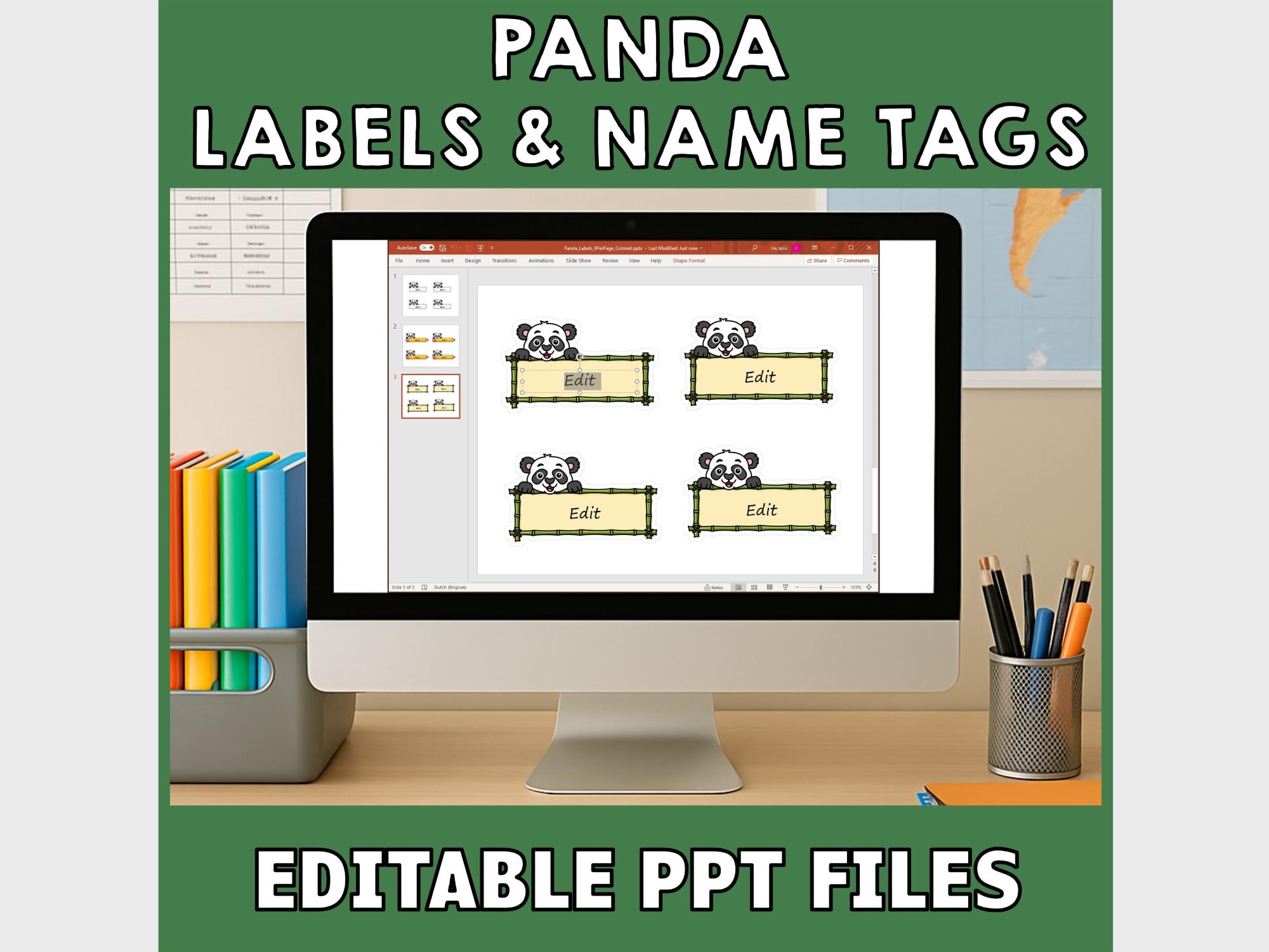 Panda Name Tags Classroom Labels Asian Animal Zoo Editable Files ...