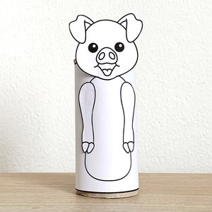Pig Toilet Paper Roll Craft Farm Animal Party Coloring Printable ...