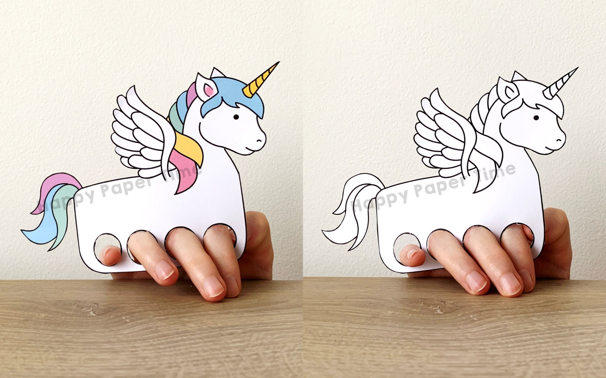 Unicorn Paper Craft Printable Finger Puppet Kids Craft Unicorn - Etsy