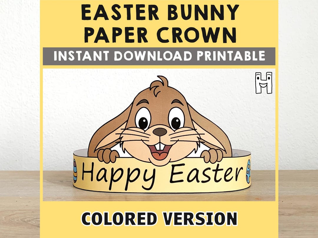 Easter Hat Paper Crown Headband Easter Bunny Day Party Activity ...