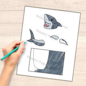 Shark Toilet Paper Roll Craft Ocean Animal Beach Sea Party Coloring ...