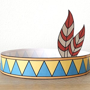 Native American Paper Headband Crown Party Coloring Printable Kids ...