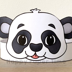 Panda Paper Crown Party Coloring Printable Kids Craft Woodland Birthday ...