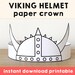 Viking Paper Crown Activity Printable Kids Craft Helmet Medieval ...