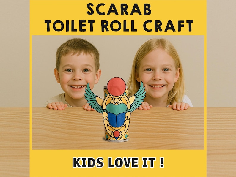 Scarab Toilet Paper Roll Craft Ancient Egypt Party Coloring Printable ...