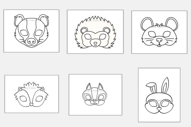 Woodland Animal Masks Template Pdf Crafting Kid Party Favor Printable ...