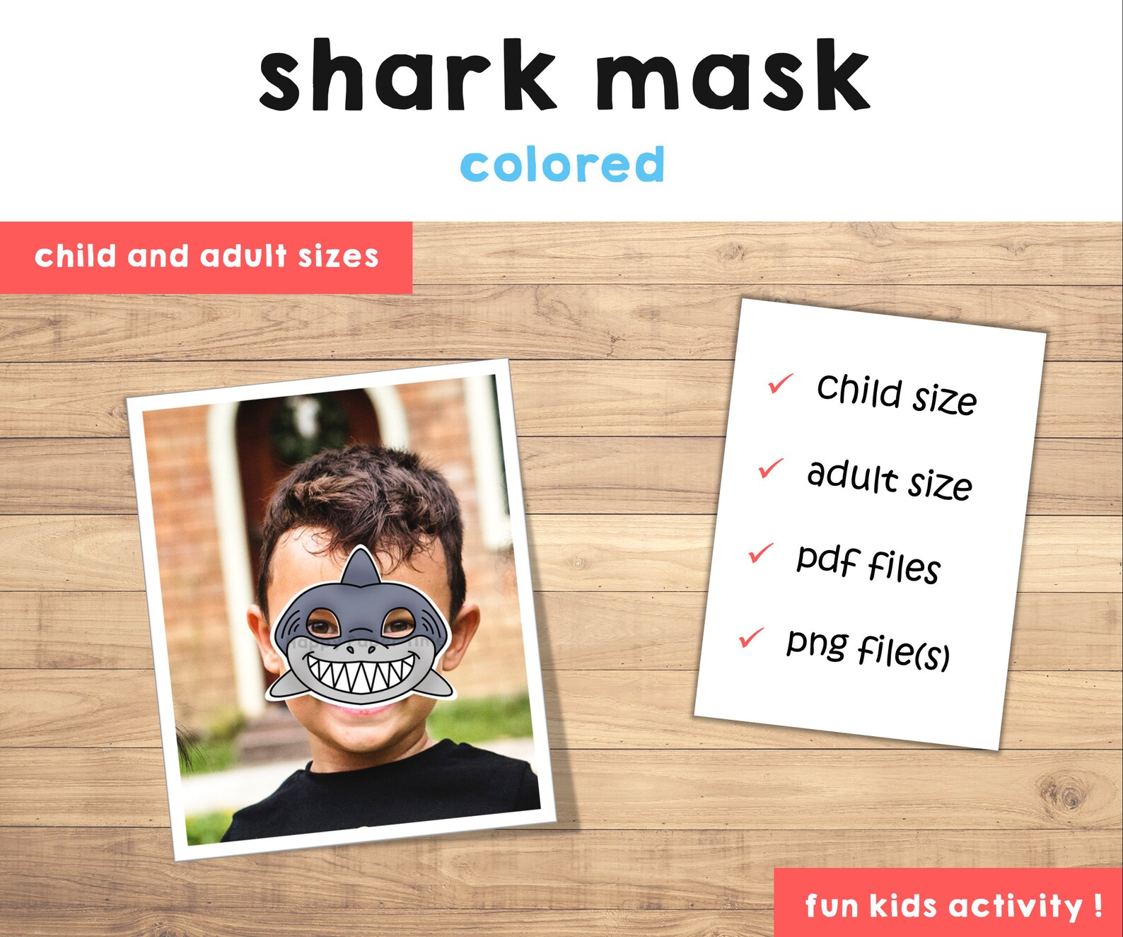 Shark Mask Shark Costume Sea Animal Mask Shark Party Shark Printable ...