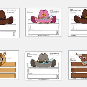 Wild West Paper Crown Coloring Headband Cowboy Sheriff Cowgirl Party ...