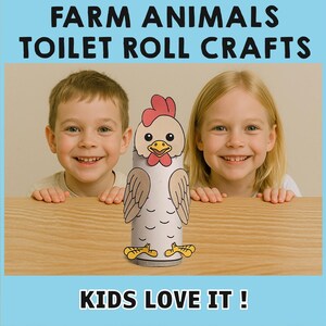 Farm Animals Toilet Paper Roll Craft Party Coloring Printable ...