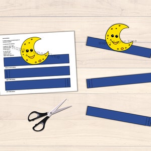 Moon Paper Crowns Astronomy Summer Spring Printable Kids Craft Birthday ...