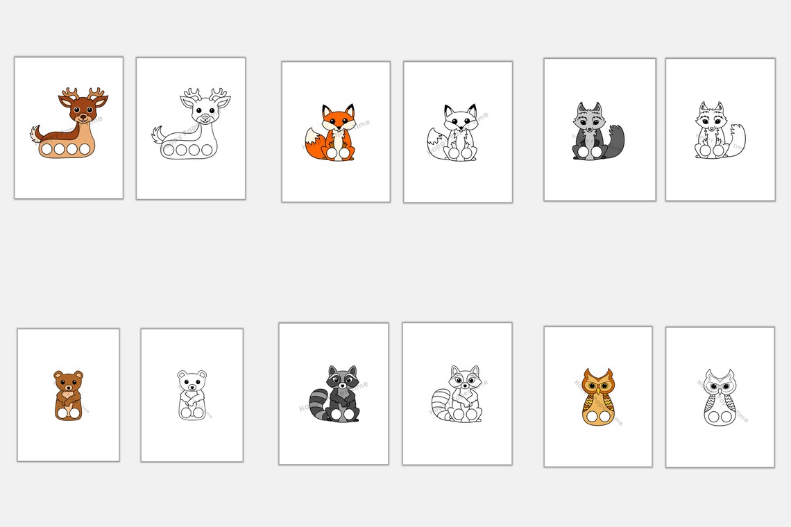 Woodland Animal Paper Craft Printable Finger Puppet Template | Etsy