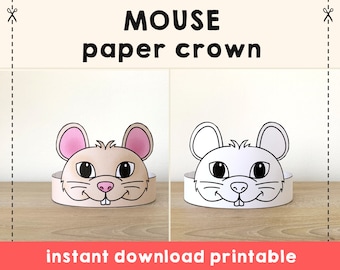 Mouse Paper Crown Printable - Etsy