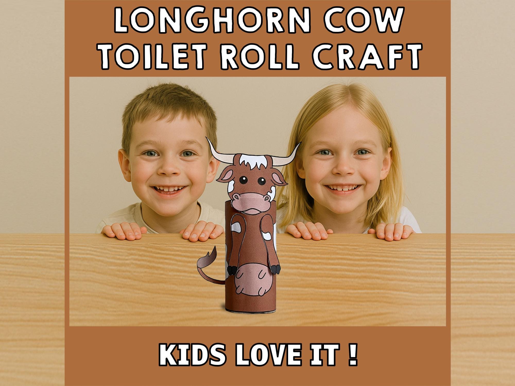 Longhorn Cow Toilet Paper Roll Craft Wild West Party Coloring Printable ...