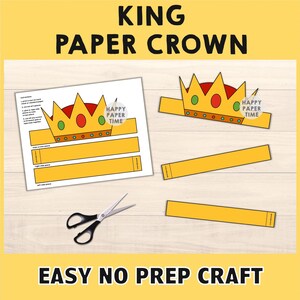 King Paper Crown Template Fantasy Medieval Party Headband Costume ...