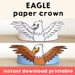 Eagle Paper Crown Party Activity Printable Kids Coloring Craft America ...