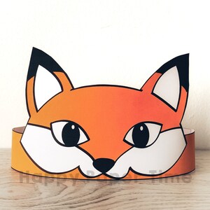 Fox Paper Crown Activity Coloring Printable Kids Craft Woodland Forest ...