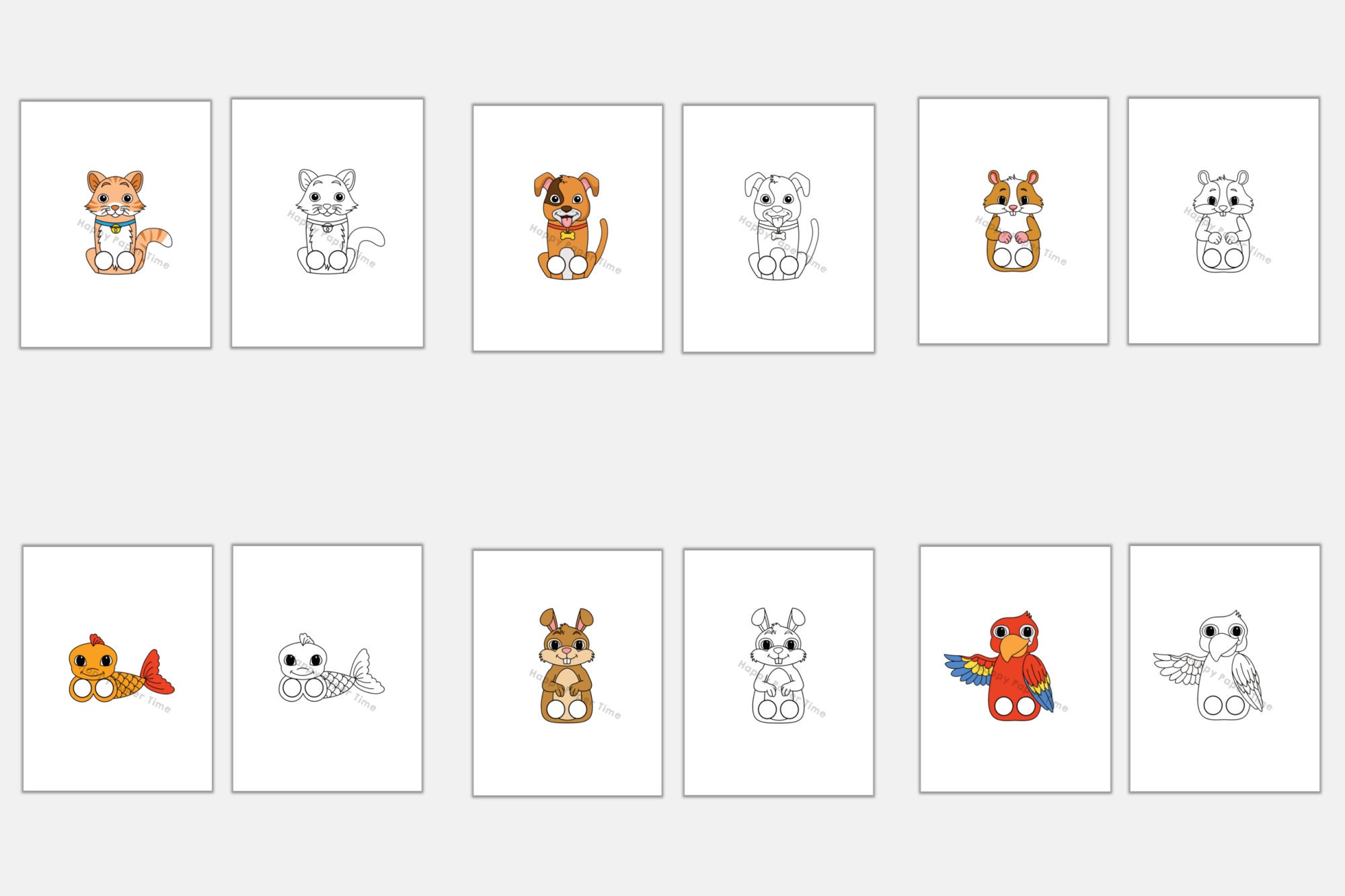 Pets Animal Paper Craft Printable Finger Puppet Template Kids - Etsy